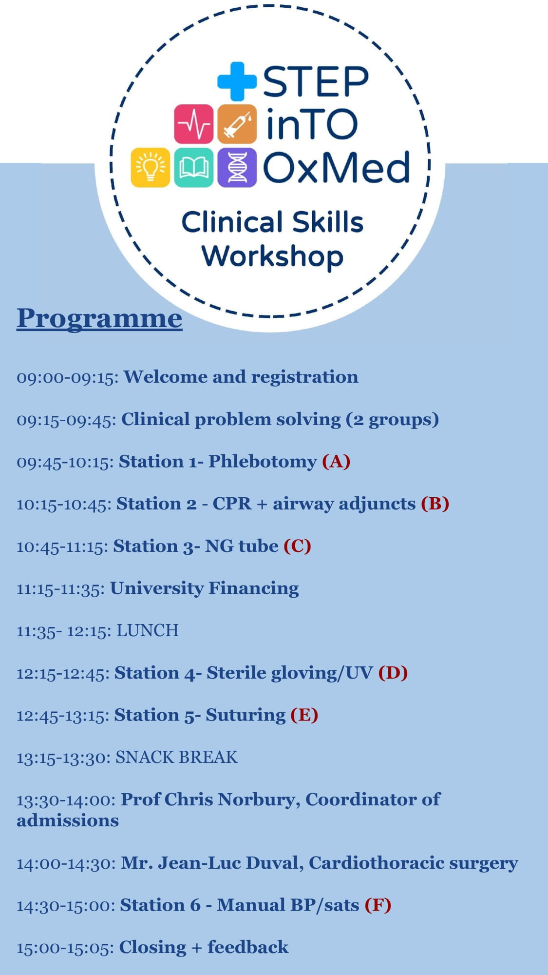 Clinical Skills Workshops – STEP inTO OxMed